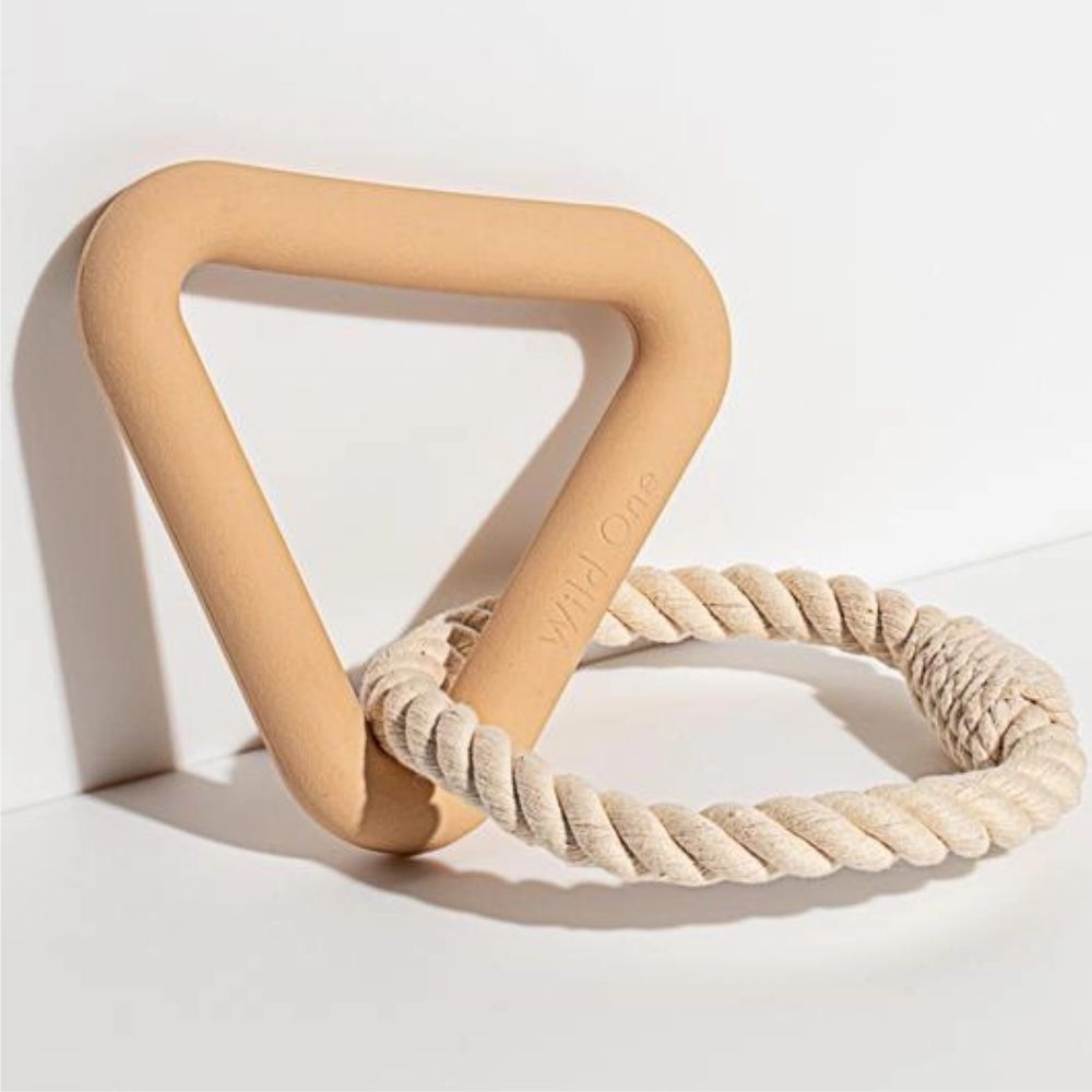 Wild One Triangle Tug Toy – Tan - FK Living
